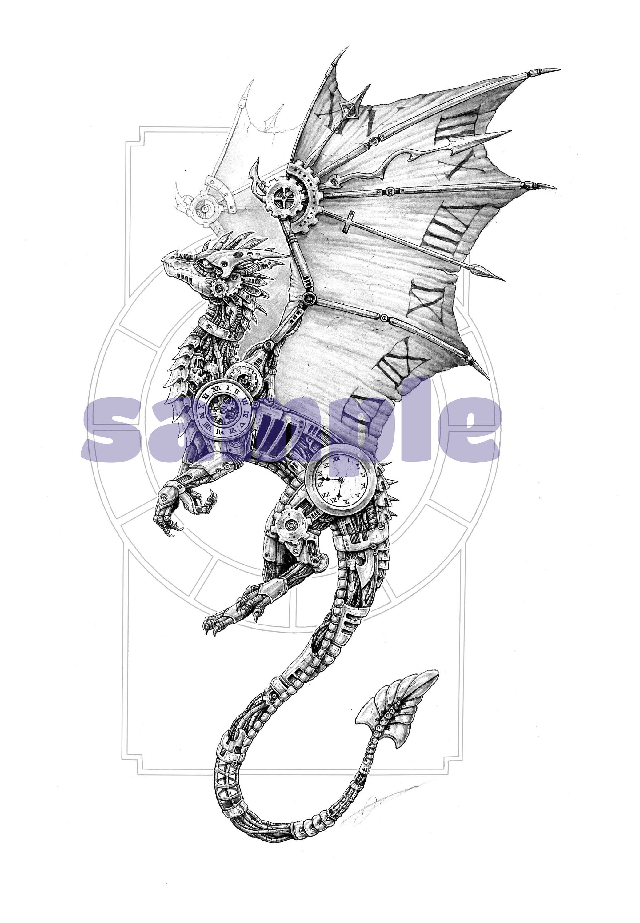 Steampunk Dragon Drawing