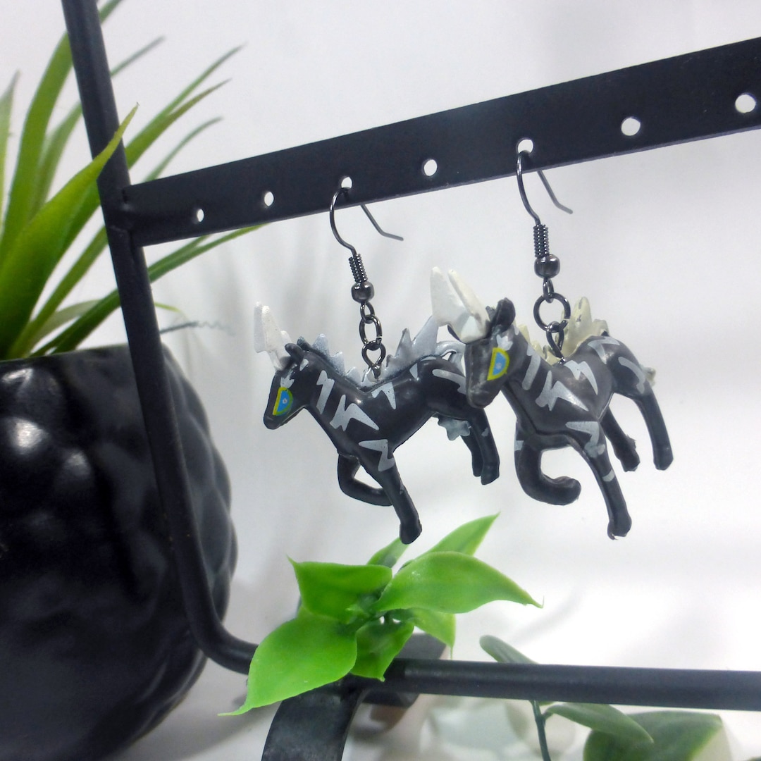 Zebstrika Zebra Pokemon Earrings, Upcycled Eco Friendly Reworked ...