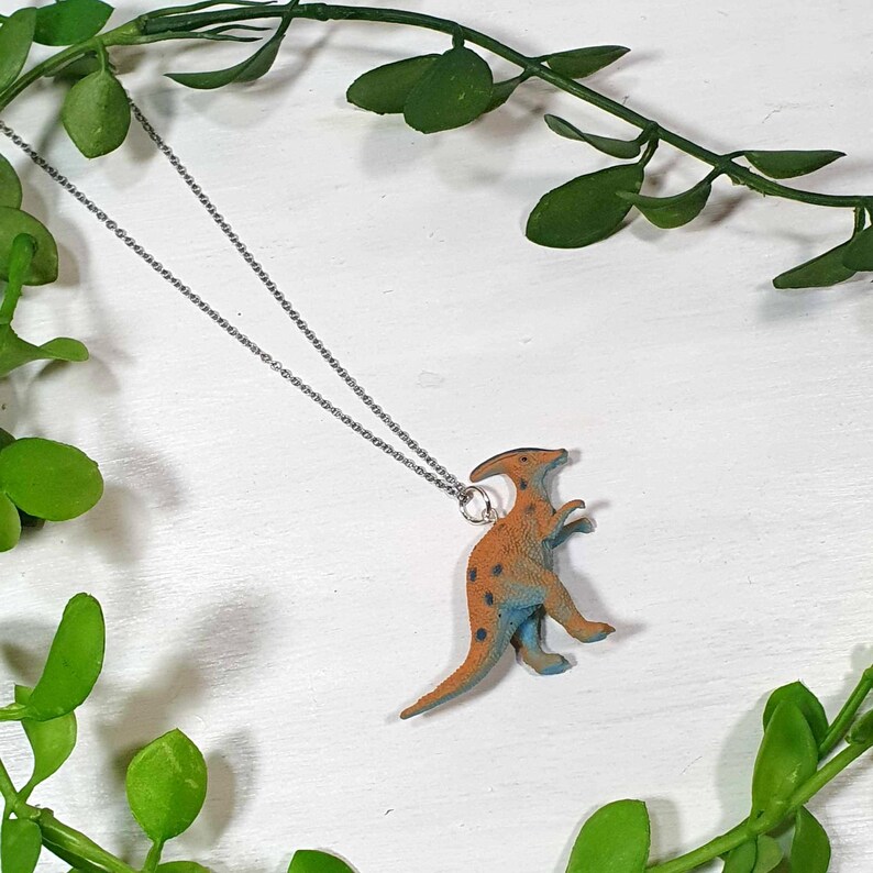 Parasaurolophus Parasaur Dinosaur Necklace, Upcycled Eco Friendly ...