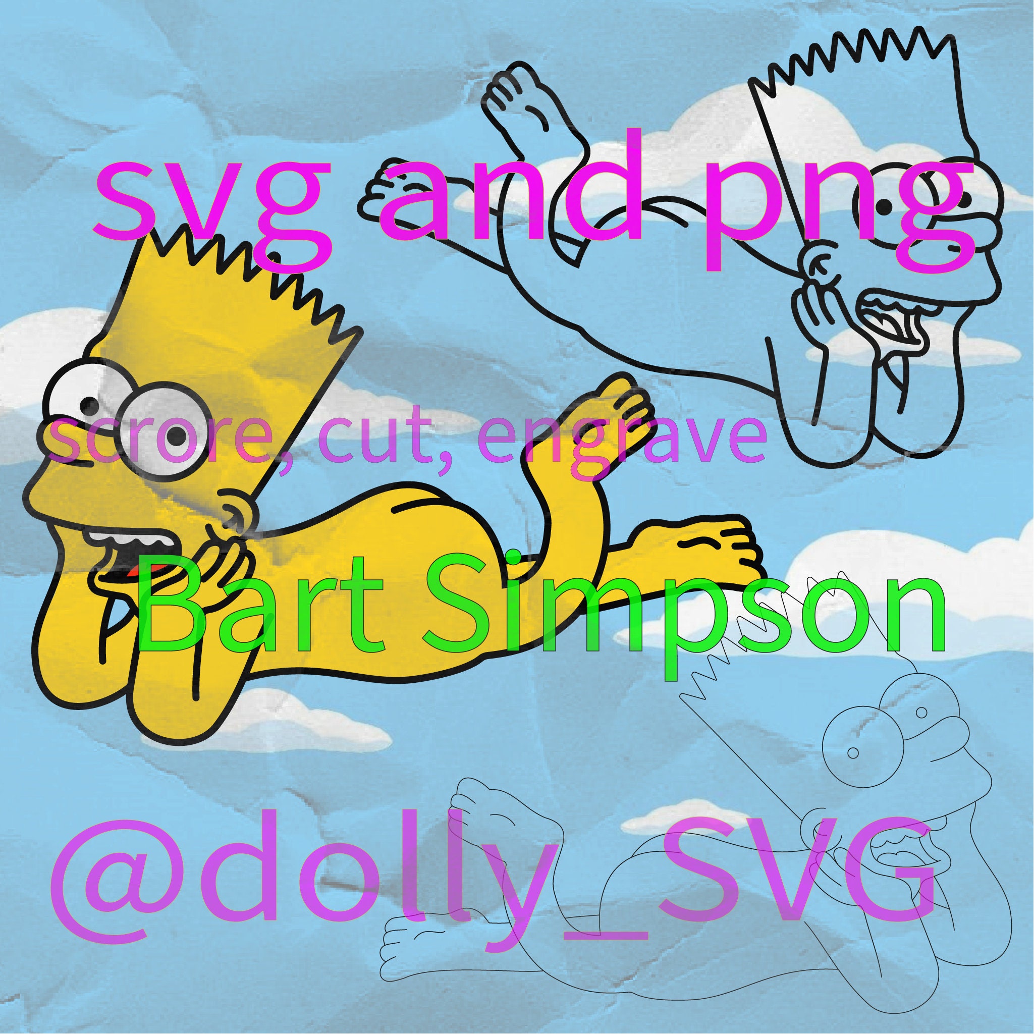 Bart SVG PNG Laser, Cricut, Plasma Silicone Mold Engraving Embroidery ...