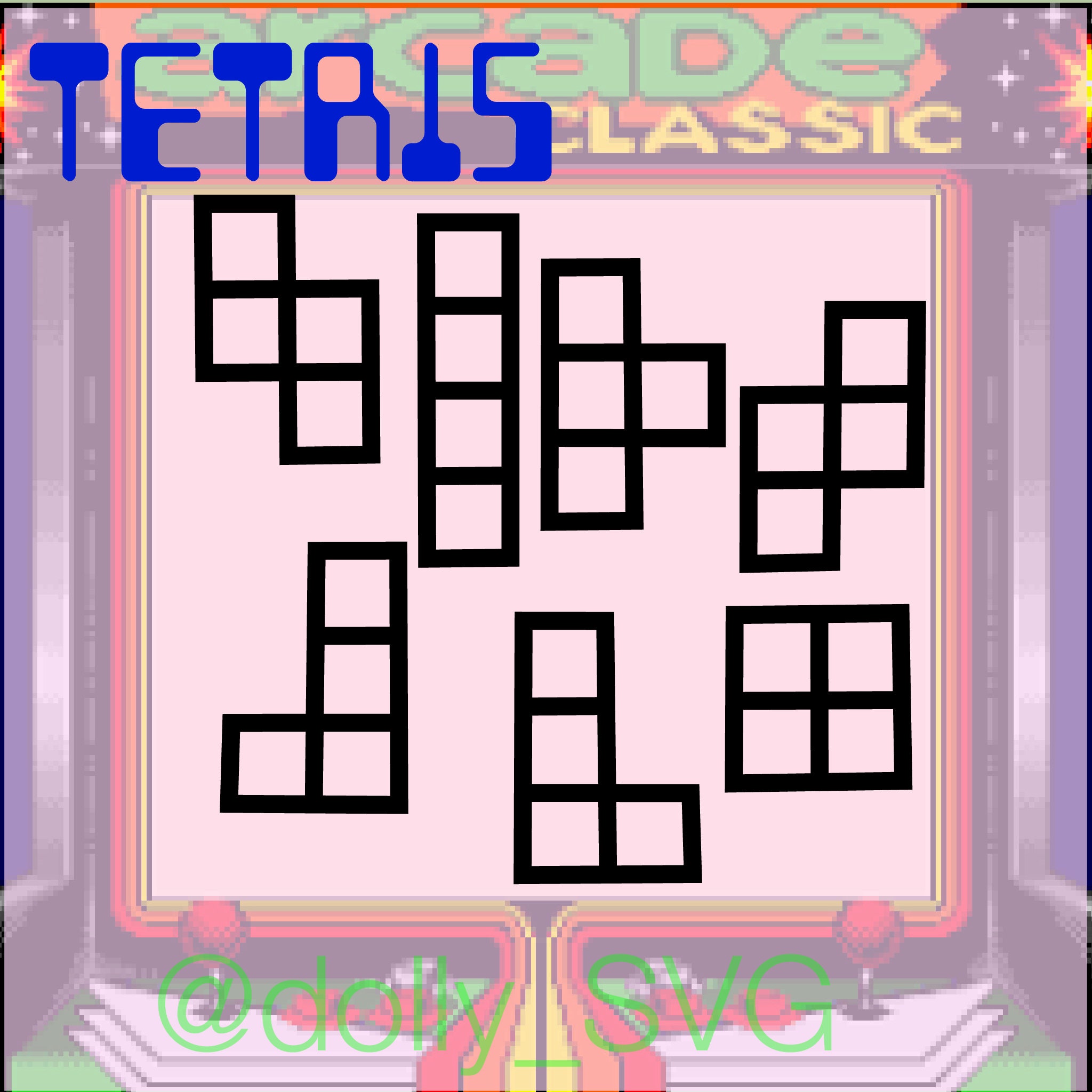 Tetris SVG PNG Laser, Cricut Scoring Silicone Mold Engraving Embroidery ...