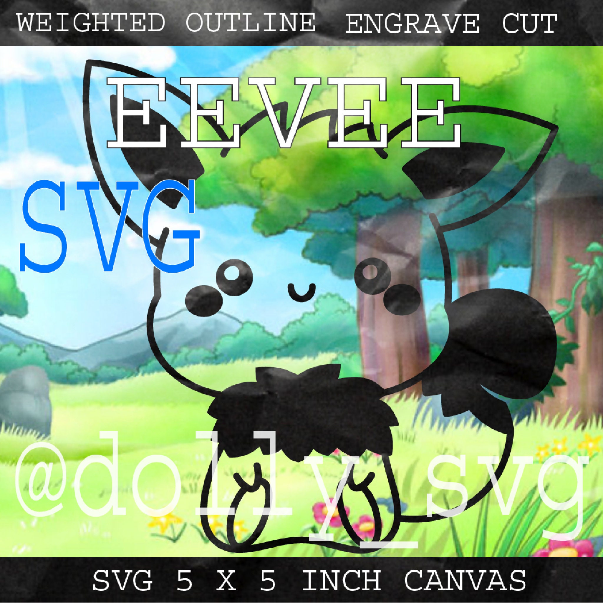 Eevee SVG PNG Laser, Cricut, Plasma Silicone Mold Engraving Embroidery ...