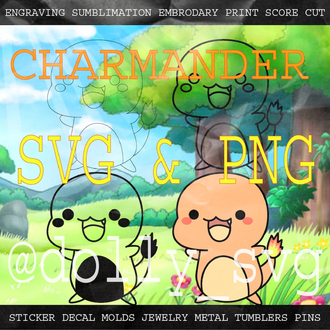Charmander SVG PNG Laser, Cricut, Plasma | Silicone Mold Engraving ...