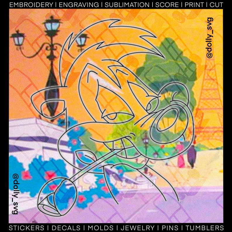 Pepé Le Pew SVG PNG, Laser, Cricut, Plasma, Silicone Mold Engraving ...