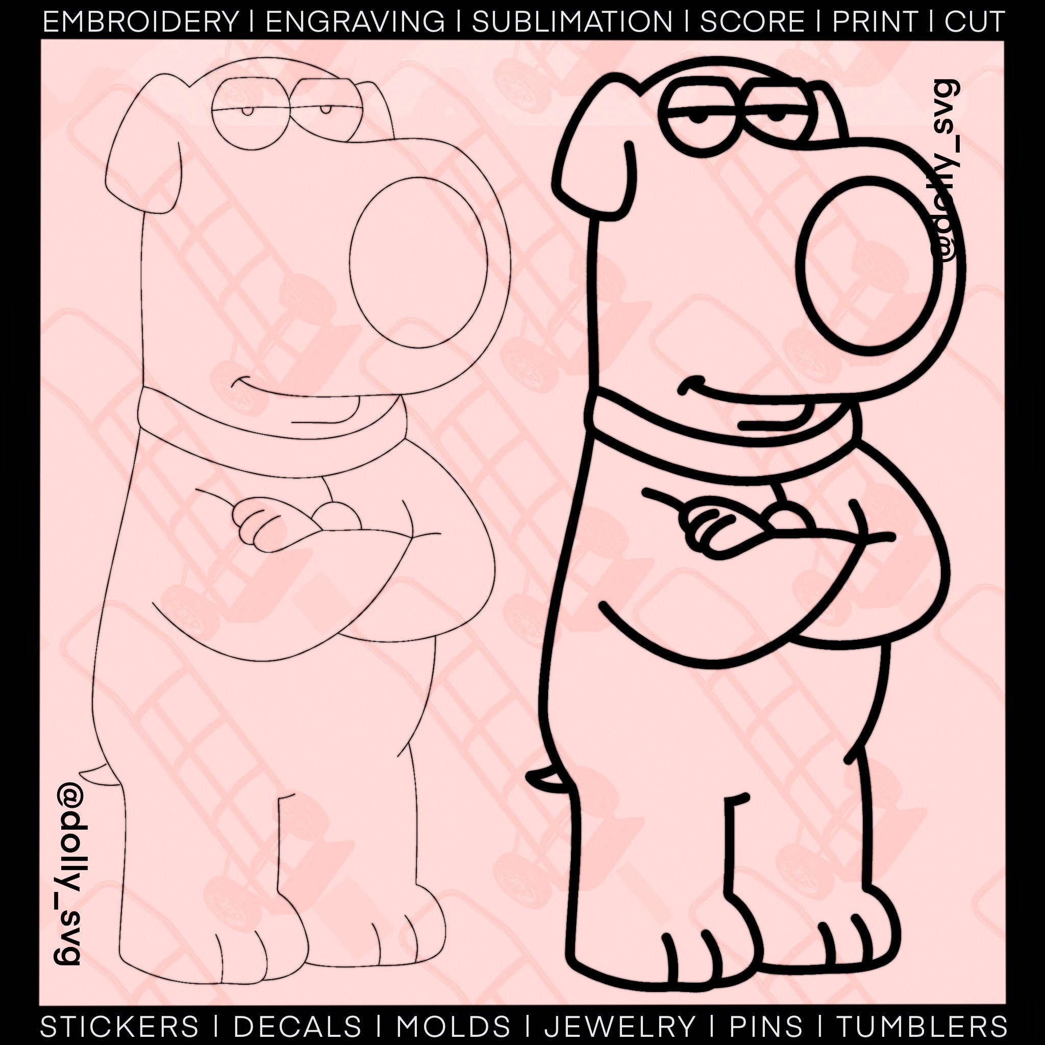 Brian Stewie SVG PNG Laser, Cricut, Plasma Silicone Mold Engraving ...