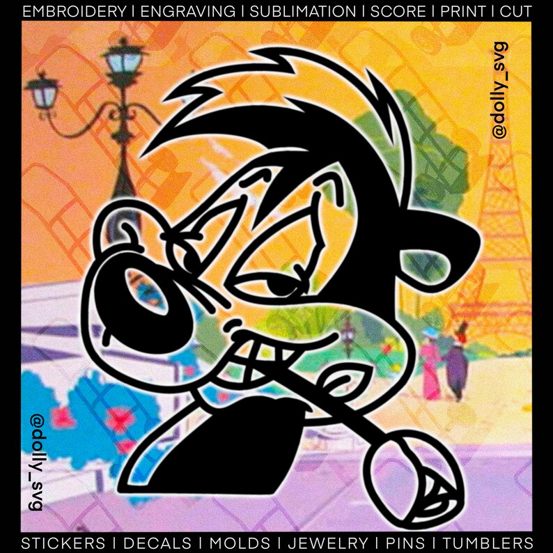 Pepé Le Pew SVG PNG, Laser, Cricut, Plasma, Silicone Mold Engraving ...