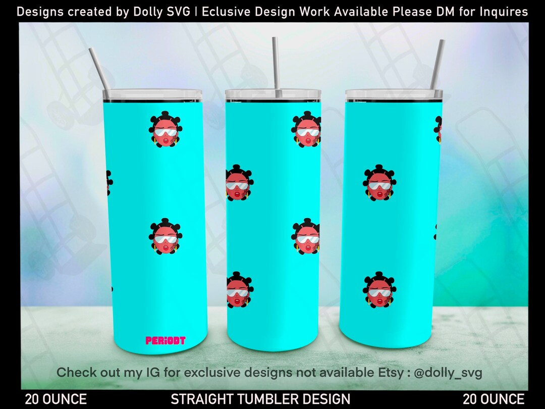 Suki Female Rapper Cartoon Face Teal 20oz Straight Tumbler Design 300 ...