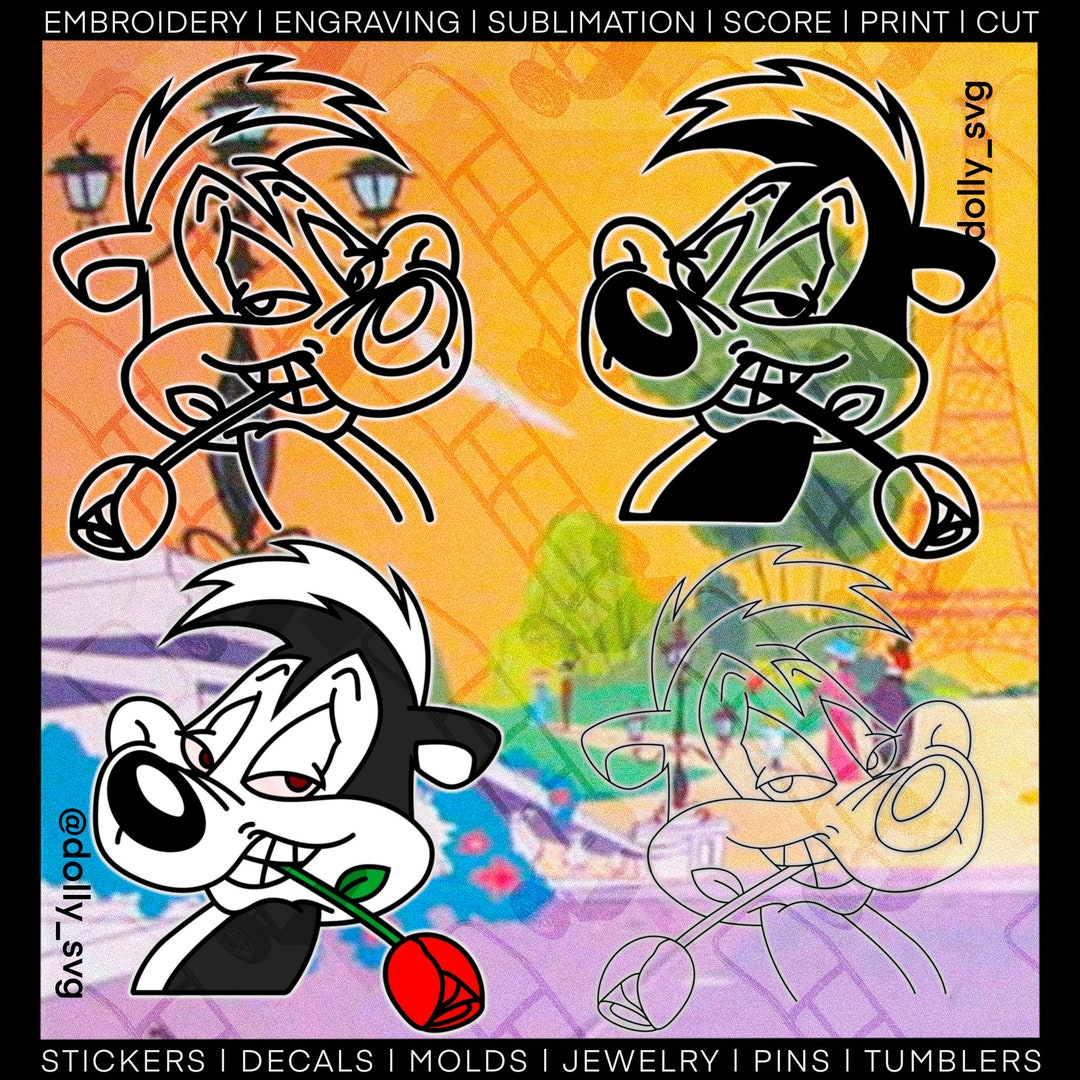 Pepé Le Pew SVG PNG, Laser, Cricut, Plasma, Silicone Mold Engraving ...