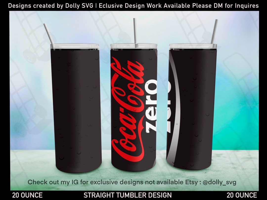 Tall Soda Can Design Cola Zero With Seamless Bubble Metallic Fade 20oz ...