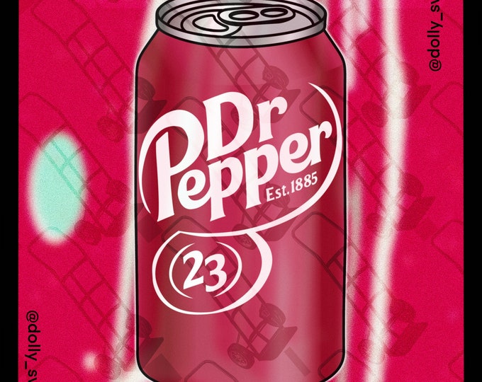 Retro Dr. Pepper Can PNG Trendy Soda Graphic - Etsy