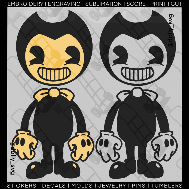 Bendy SVG | PNG | Laser, Cricut, Plasma | Silicone Mold Engraving ...