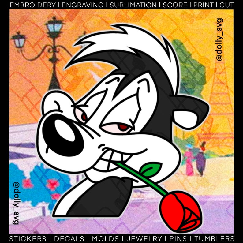 Pepé Le Pew SVG PNG, Laser, Cricut, Plasma, Silicone Mold Engraving ...