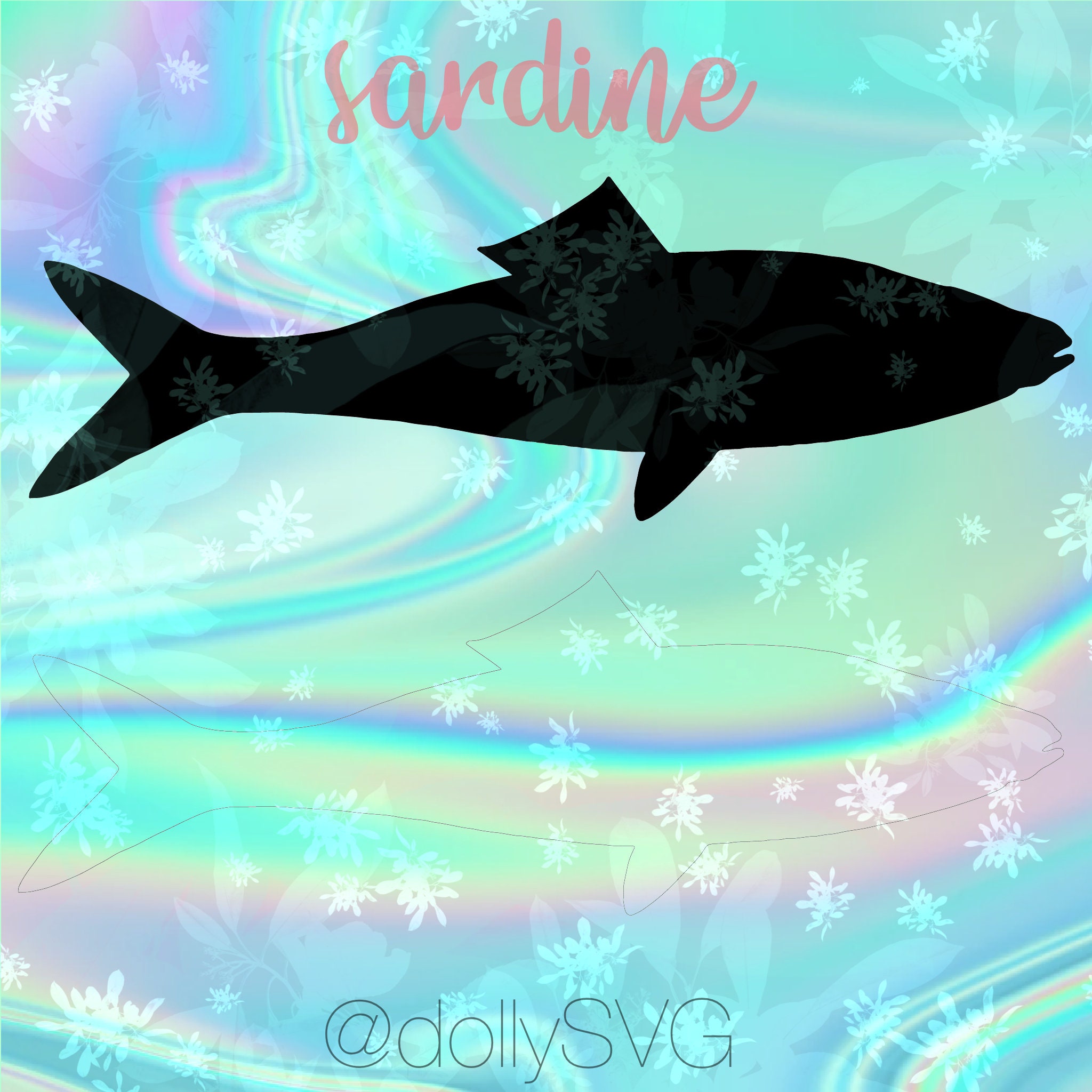 Sardine SVG/PNG Laser Cricut Scoring File, Silicone Engraving Embroider ...