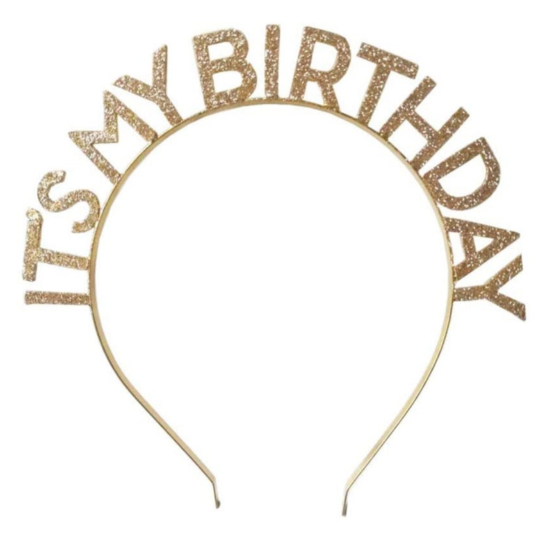 It's My Birthday Metal Headband Multicolor and Gold Birthday Girl Hair ...