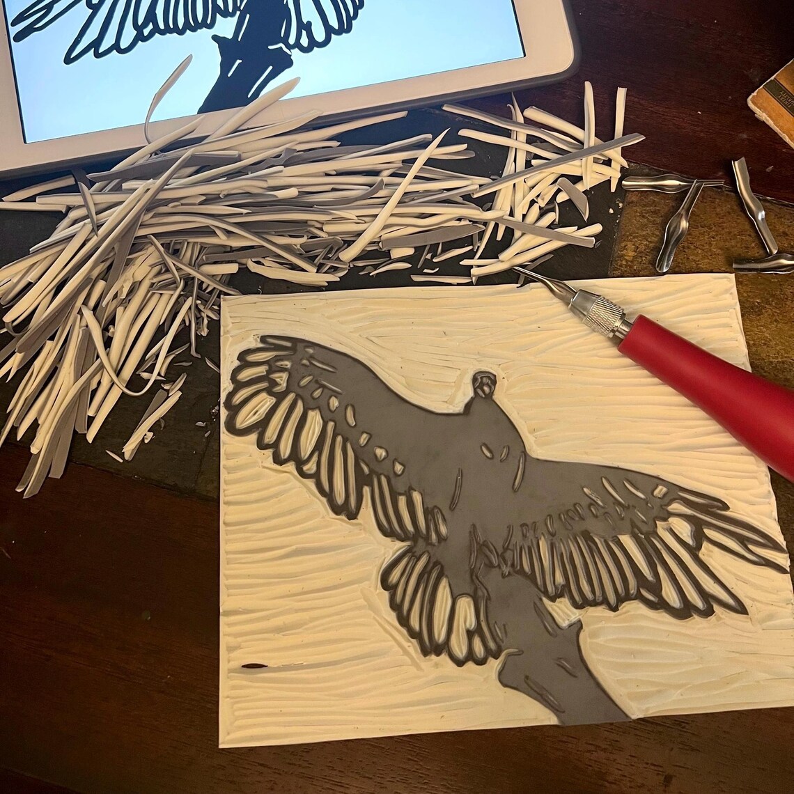 Sunning Turkey Vulture 8x10 Block Print - Etsy