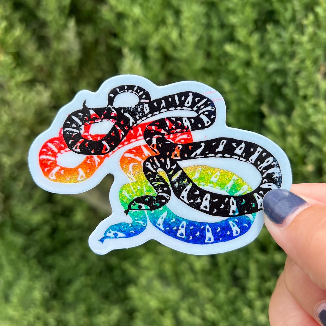 Pride Snakes Glitter Block Print Vinyl Sticker - Etsy