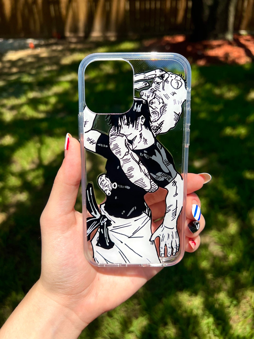 Handpainted Toji Fushiguro Clear Phone Case - Etsy