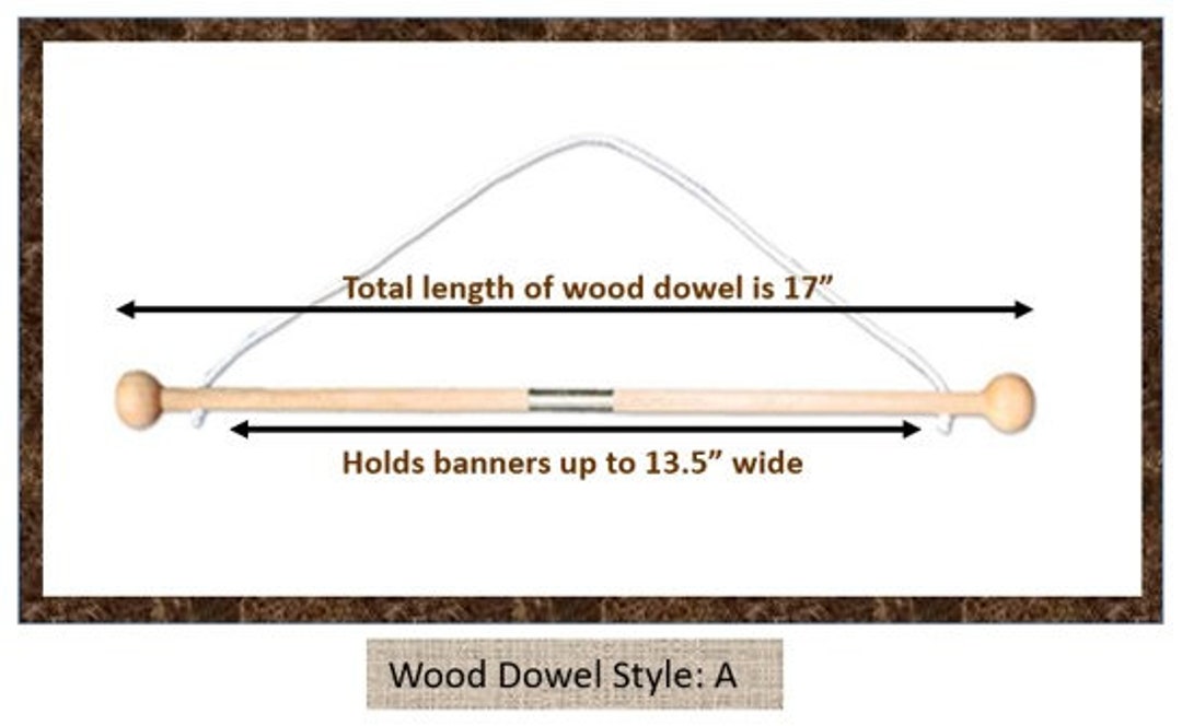 Wood Dowel With Ball Beads, Round Dowel, Rod for Banner, Hanging ...