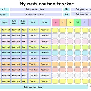 Medication Tracker Information, Meds Refill Tracker, Medication Tracker ...