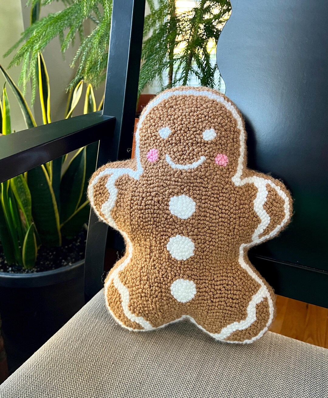 Handmade Gingerbread Man Pillow Christmas Home Decor Gingerbread ...