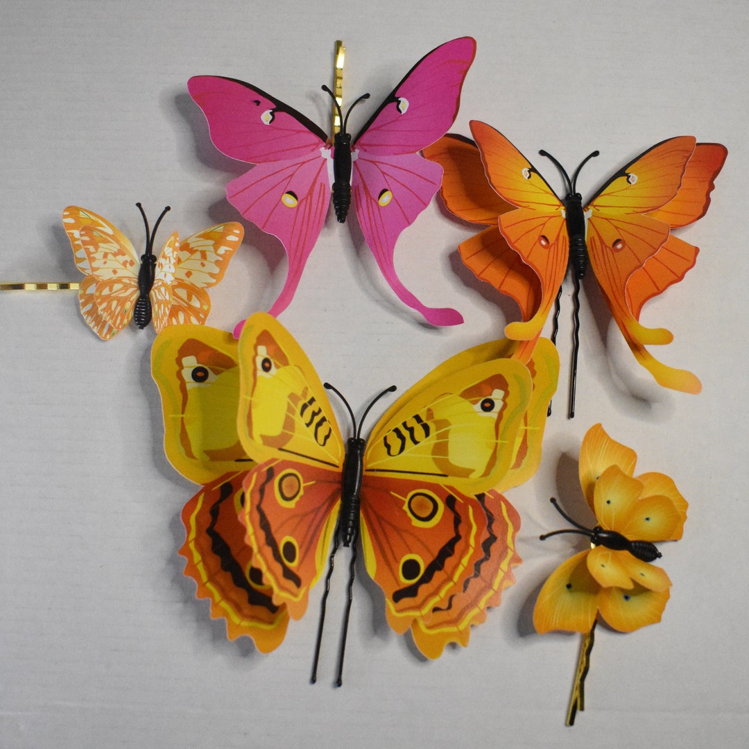 Butterfly Bobby Pins Colorful Bobby Pins Butterfly Hair Pins Moth Bobby ...