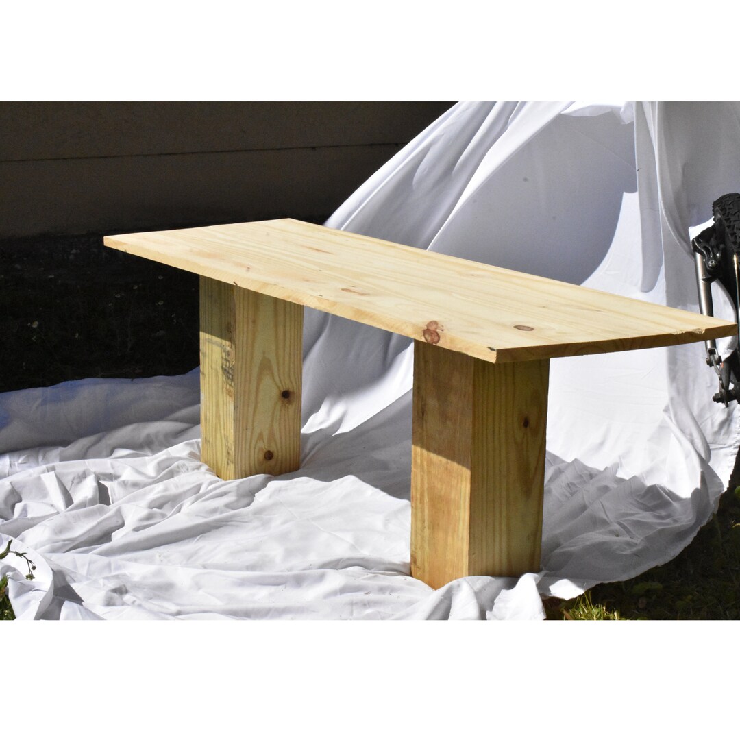 Raw Wood Bench Coffee Table Atelier Thick Elm Bench Vintage Antique Old ...