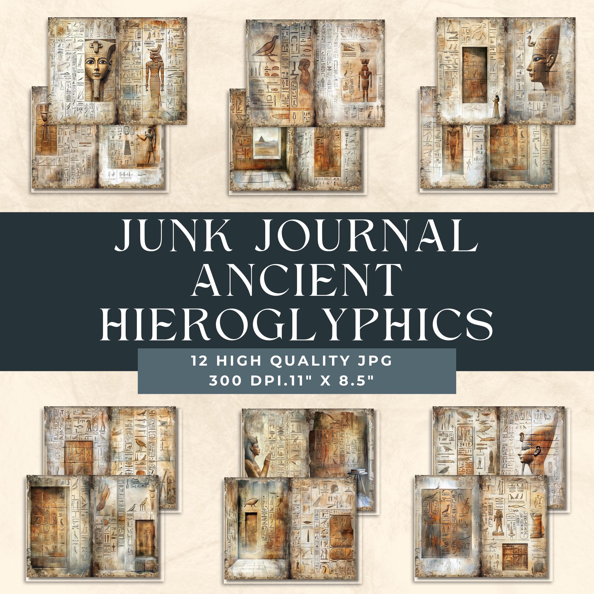 Ancient Hieroglyphics Junk Journal Pages, Ancient Egypt Printable ...