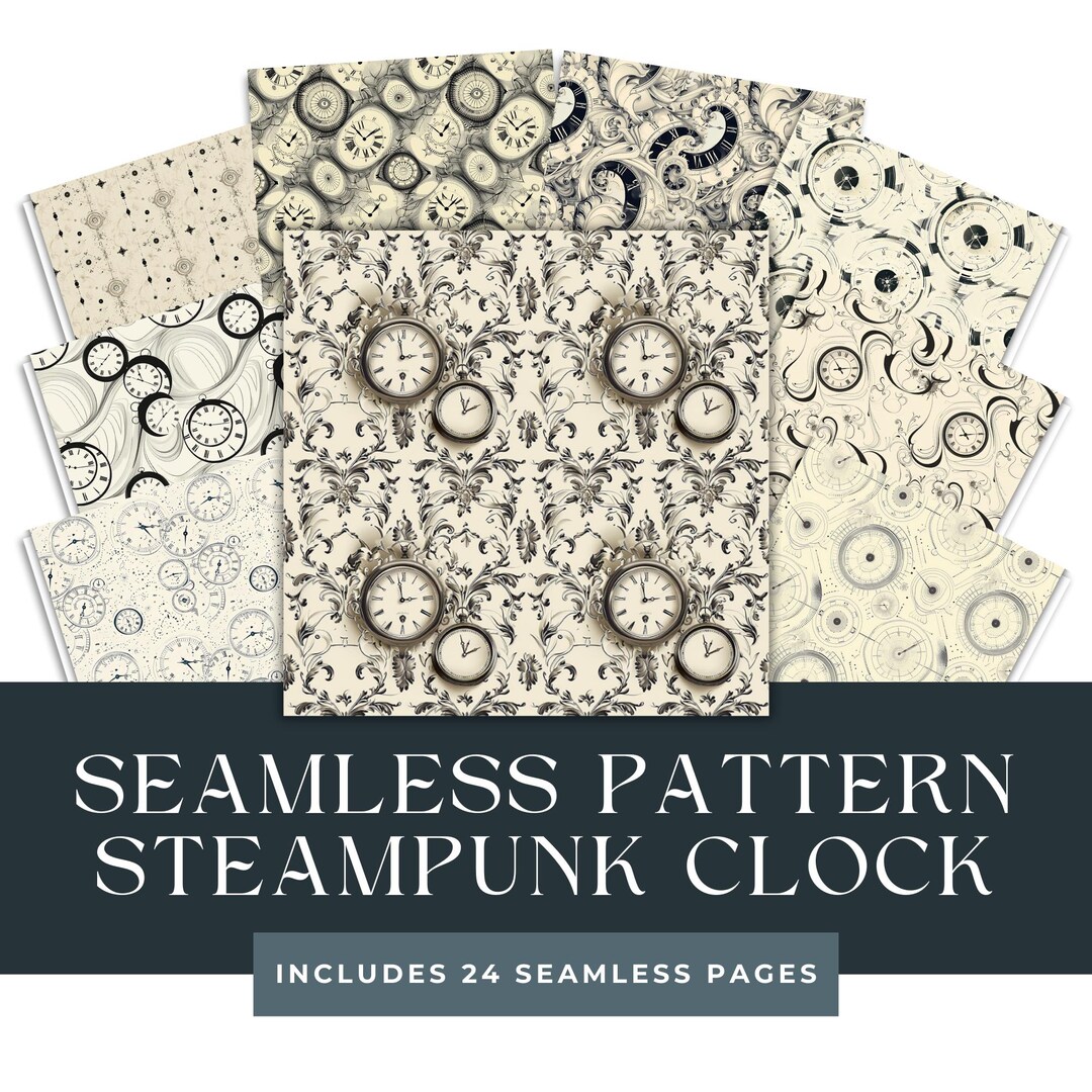 Timepiece Seamless Pattern Neutral Pattern Seamless Background Clock ...