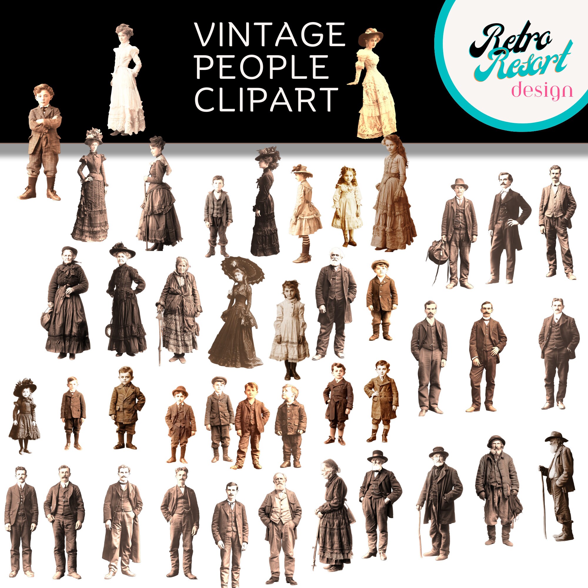 Vintage People junk Journal Instant Download Fussy Cut People People ...