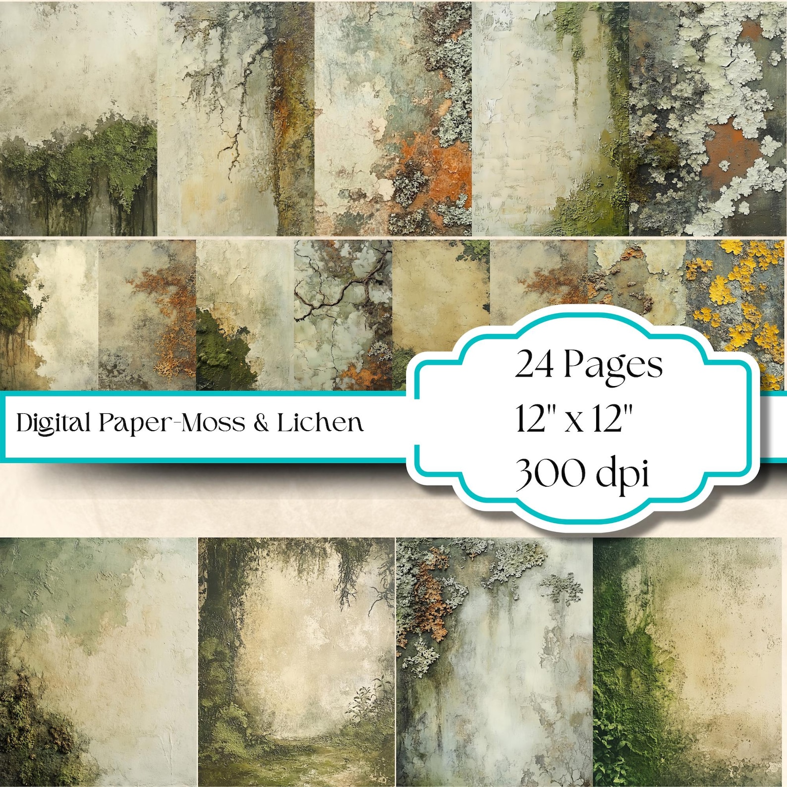 Moss and Lichen Texture Digital Paper Set (digital Download) - Etsy Canada