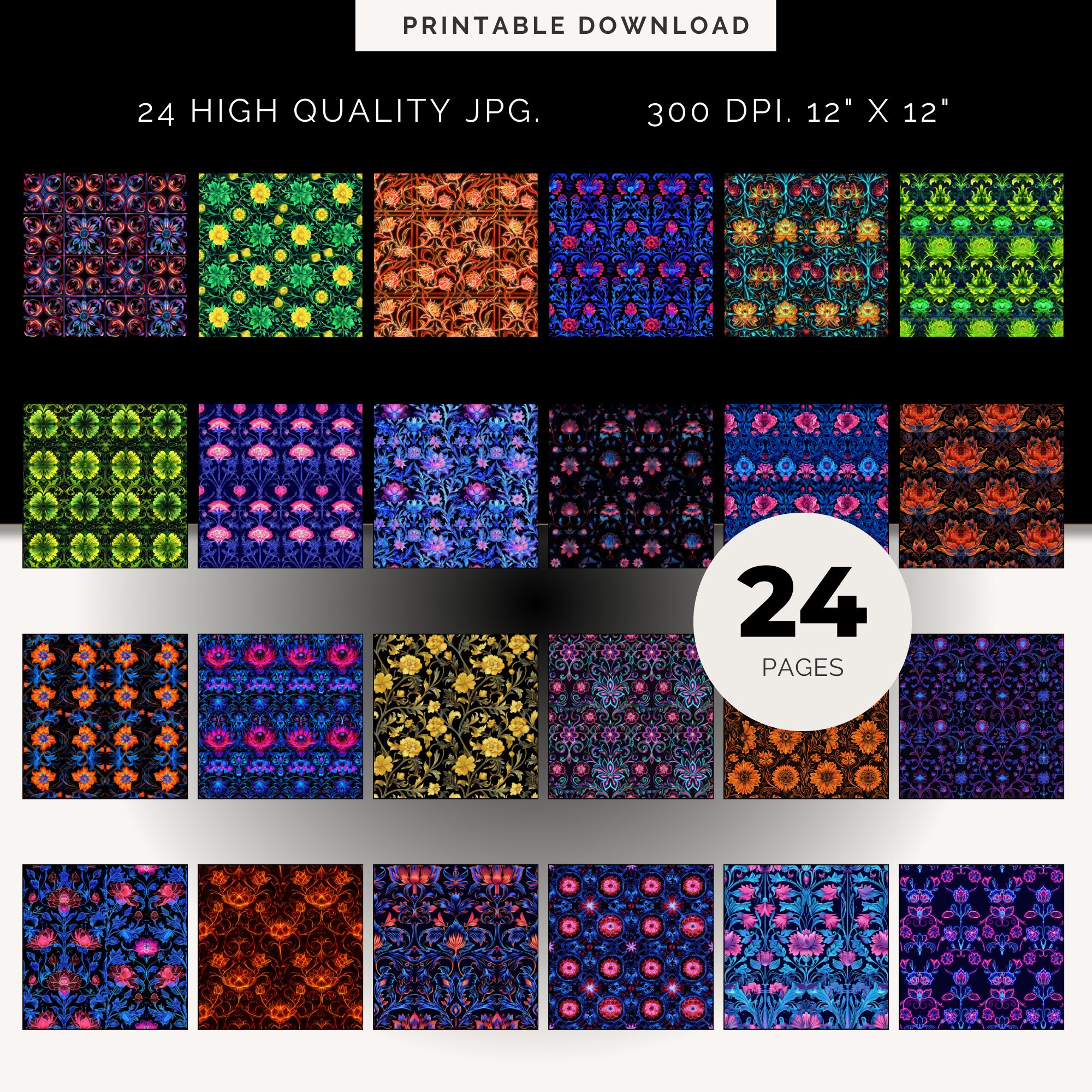 Neon Patterns bright Color Schemes Abstract Designs Vibrant Decor ...