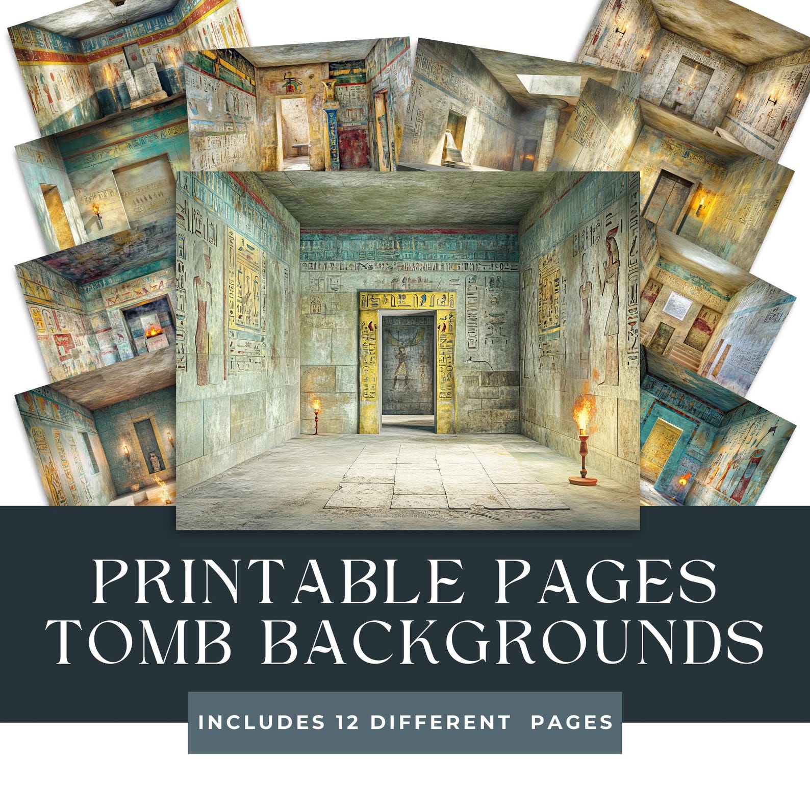 Abandoned Egyptian Tomb Backgrounds, Junk Journal Backgrounds ...