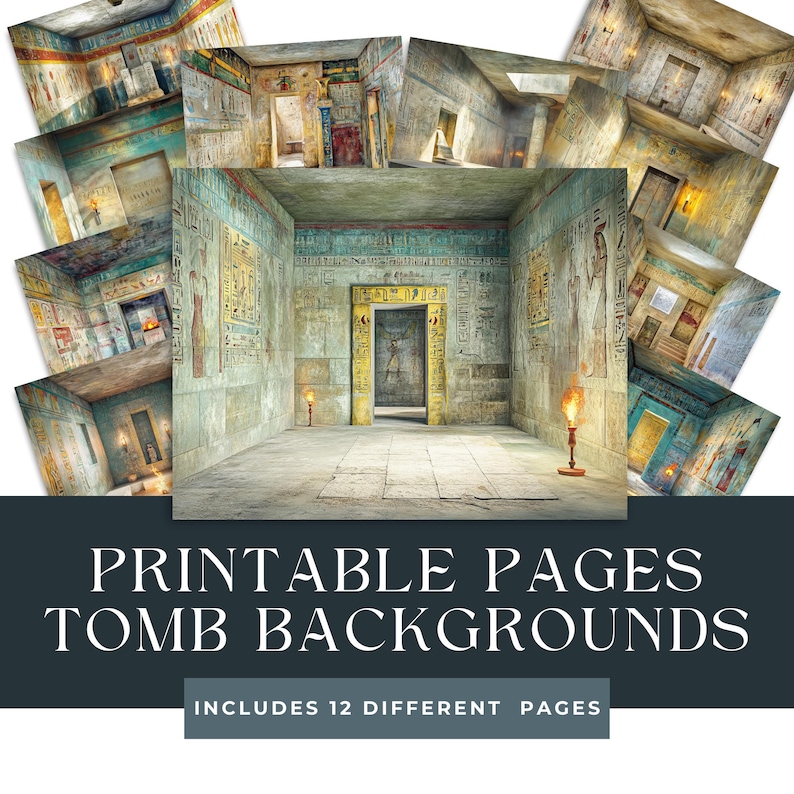 Abandoned Egyptian Tomb Backgrounds, Junk Journal Backgrounds ...