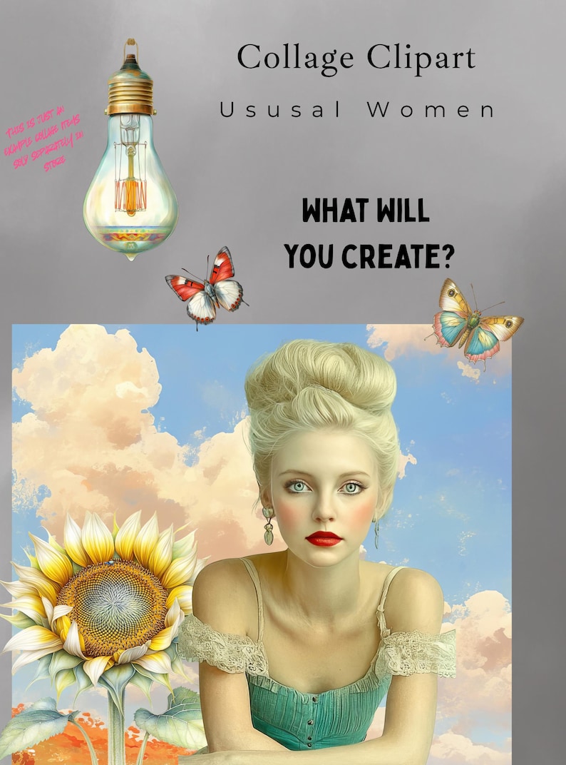 UNUSUAL WOMEN Portraits: 52 Portrait Collage Faces, Peculiar Poses, 3 ...