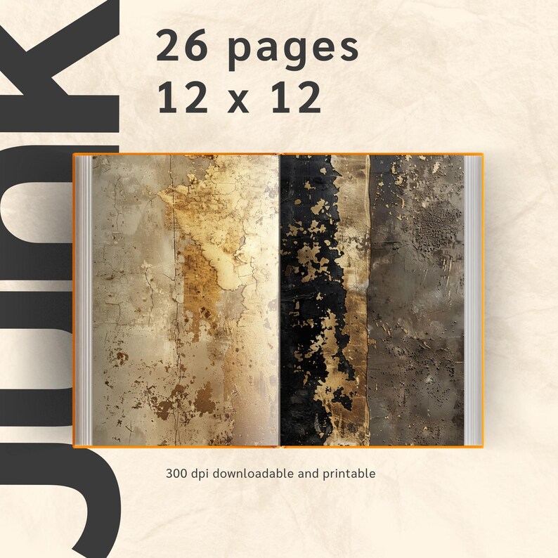 Grunge Gold Plaster Texture Paper | Distressed Scrapbook (digital ...