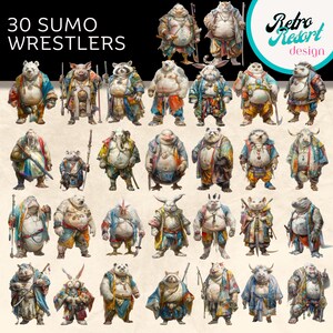 Anthropomorphic Sumo Wrestler, Fussy Cut Paper Doll, Peculiar Quirky ...