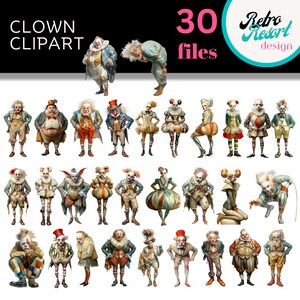 Peculiar Circus Clowns |circus Ephemera | Junk Journal | Fussy Cut ...