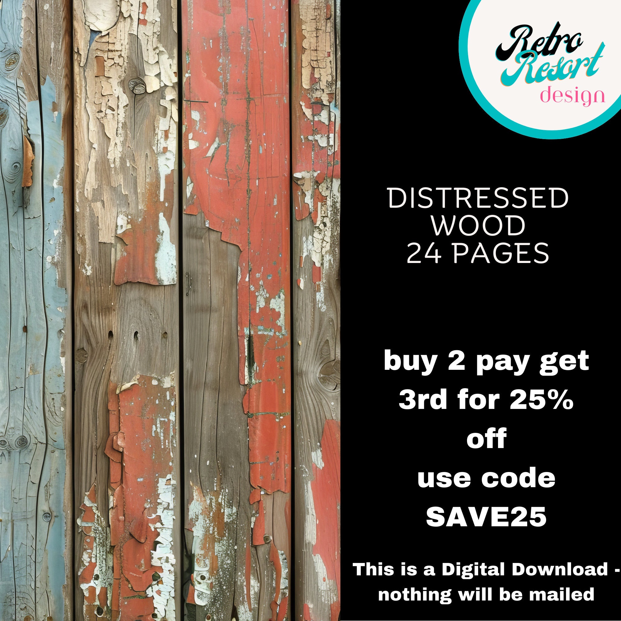 Rustic Wood Digital Background Digital Scrapbook Paper Wooden Texture ...