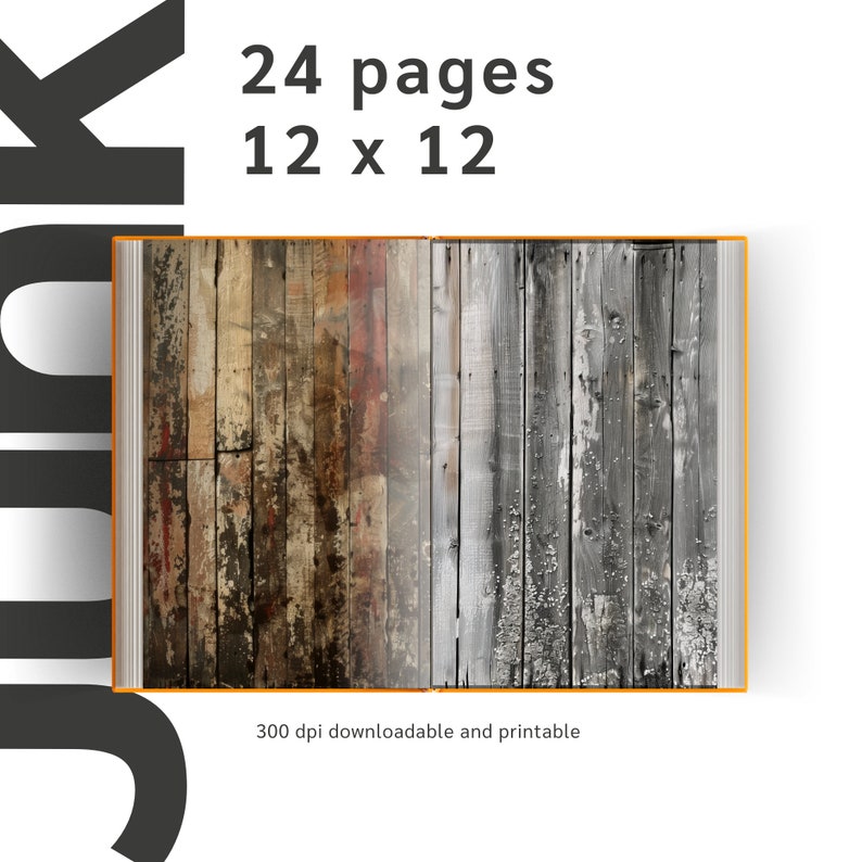 Rustic Wood Digital Background Digital Scrapbook Paper Wooden Texture ...