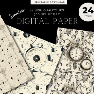Timepiece Seamless Pattern Neutral Pattern Seamless Background Clock ...