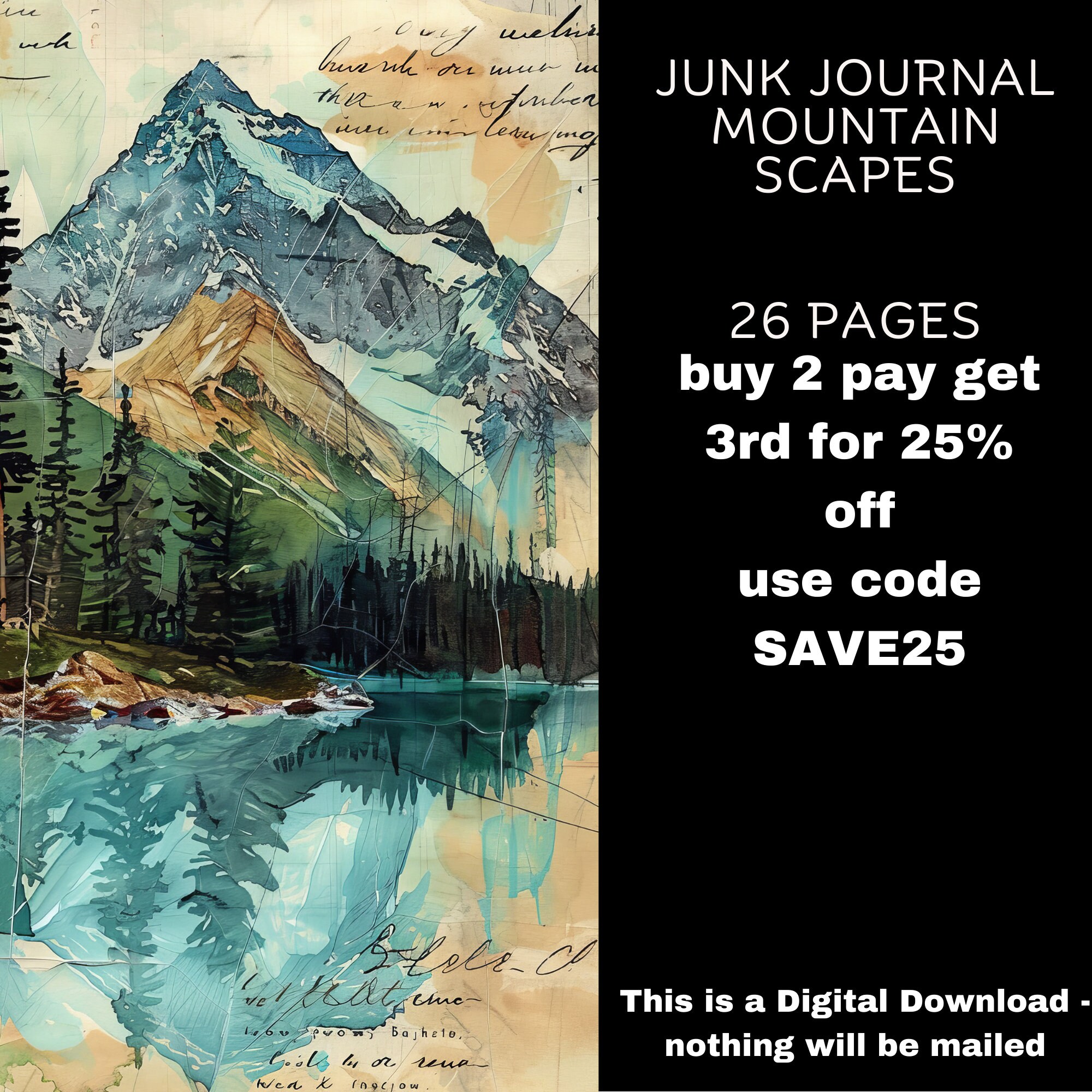 Mountains Junk Journal Printable Pages Mountains Junk Journal Paper ...