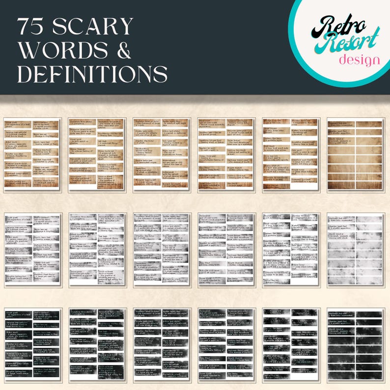 Halloween Phrases | Spooky Junk Journal Words | Digital Words ...