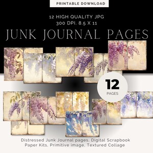 Wisteria Junk Journal Printable Journal Pages Botanical Flower Inner ...