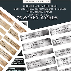 Halloween Phrases | Spooky Junk Journal Words | Digital Words ...