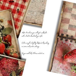 Strawberry Junk Journal | Printable |strawberry Junk Journal Kit ...