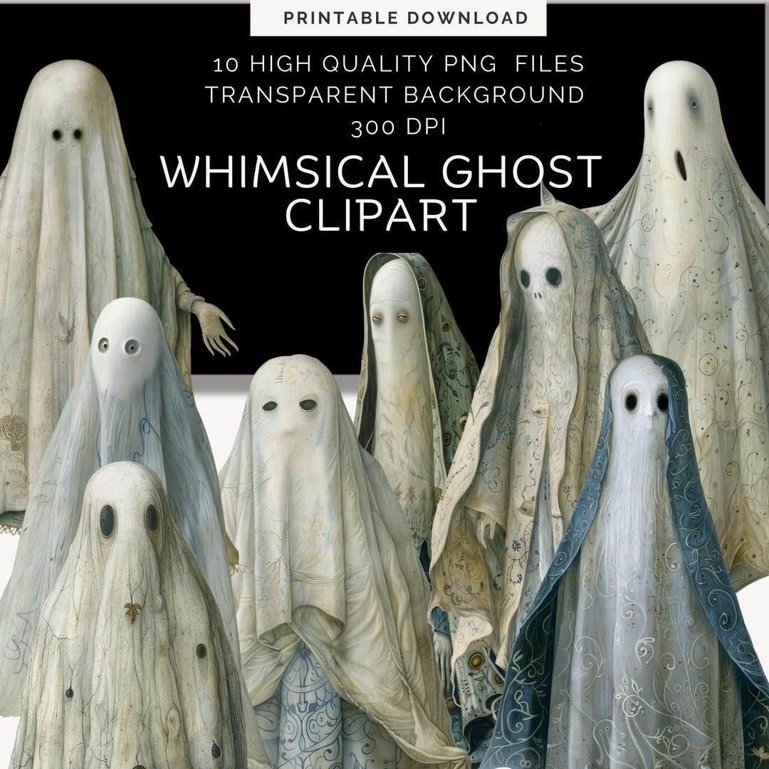 Whimsical Ghost Paper Doll | Fussy Cut | Collage Paper | Peculiar ...