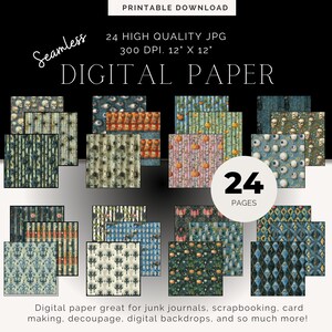 Vintage Halloween Distressed Digital Papers Decorative Halloween ...