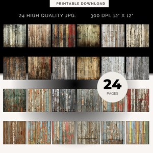 Rustic Wood Digital Background, Digital Scrapbook Paper, Wooden Texture ...