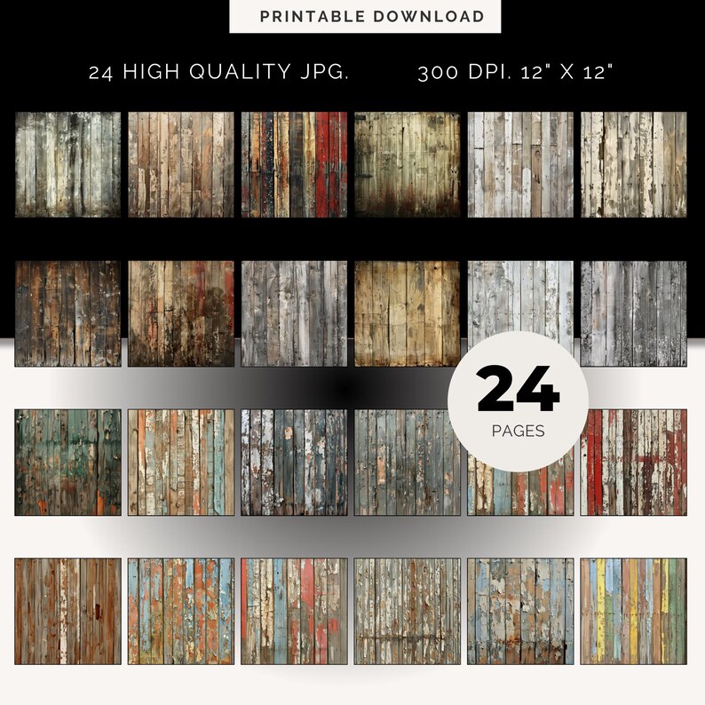 Distressed Barn Wood Digital Paper, Rustic Cottagecore (digital ...