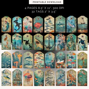 Atlantis Ocean Journal Tags | Vintage Printable Ephemera (digital ...